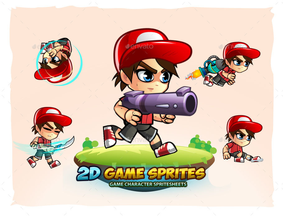 2D Game Character Sprites, Game Assets | GraphicRiver