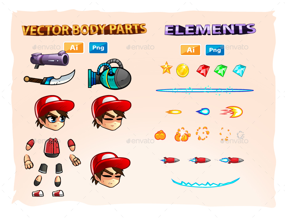 2D Game Character Sprites, Game Assets | GraphicRiver