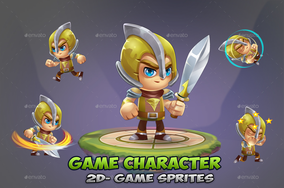 Knight Game Character Sprites 02, Game Assets | GraphicRiver