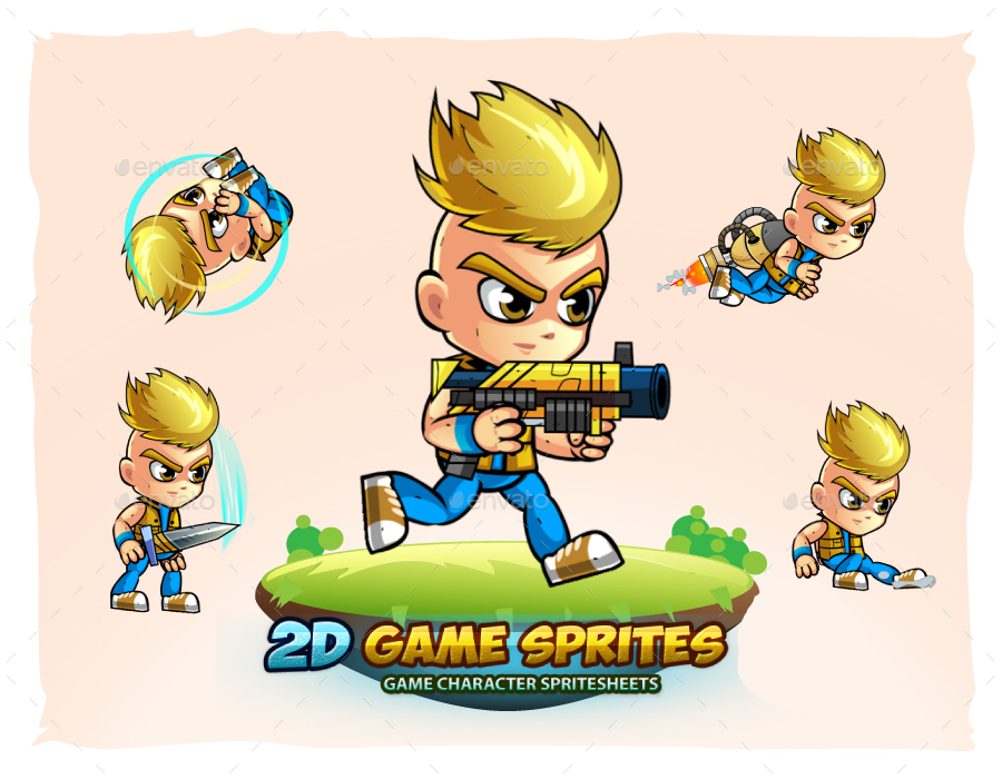 2D- Game Character Sprites, Game Assets | GraphicRiver