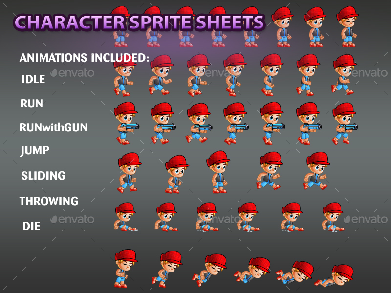 2D Game Character Sprites, Game Assets | GraphicRiver