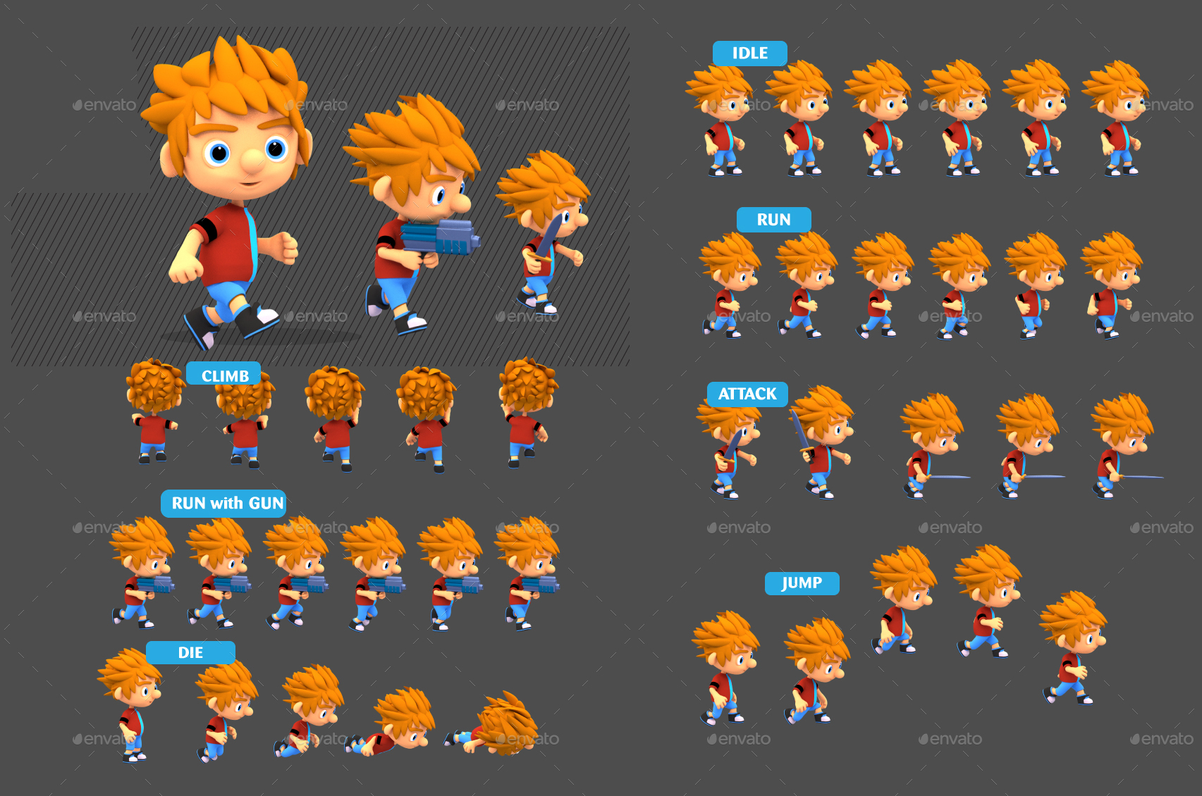 3DRendered Game Character Sprites 09, Game Assets | GraphicRiver