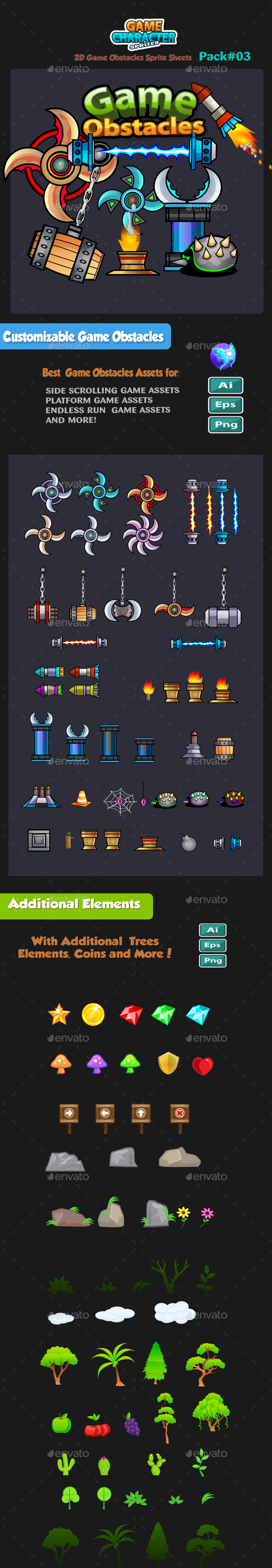 2D Game Obstacles 03 by pasilan | GraphicRiver