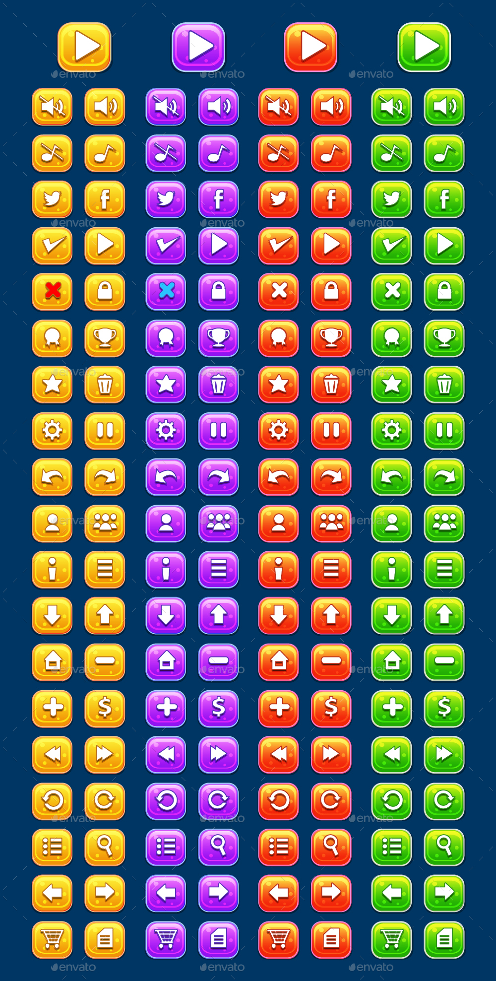 Cartoon Game UI Pack 12, Game Assets | GraphicRiver