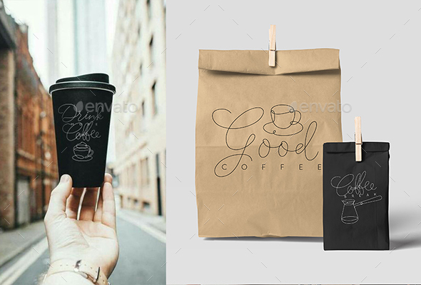 Coffee One Line Symbols, Web Elements | GraphicRiver
