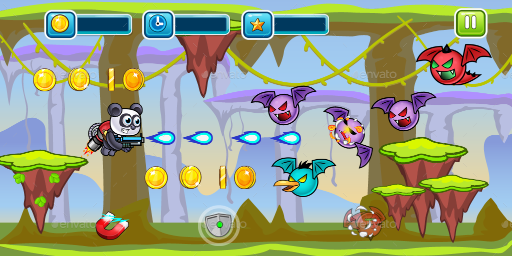 Jetpack Panda Game Assets 21, Game Assets | GraphicRiver