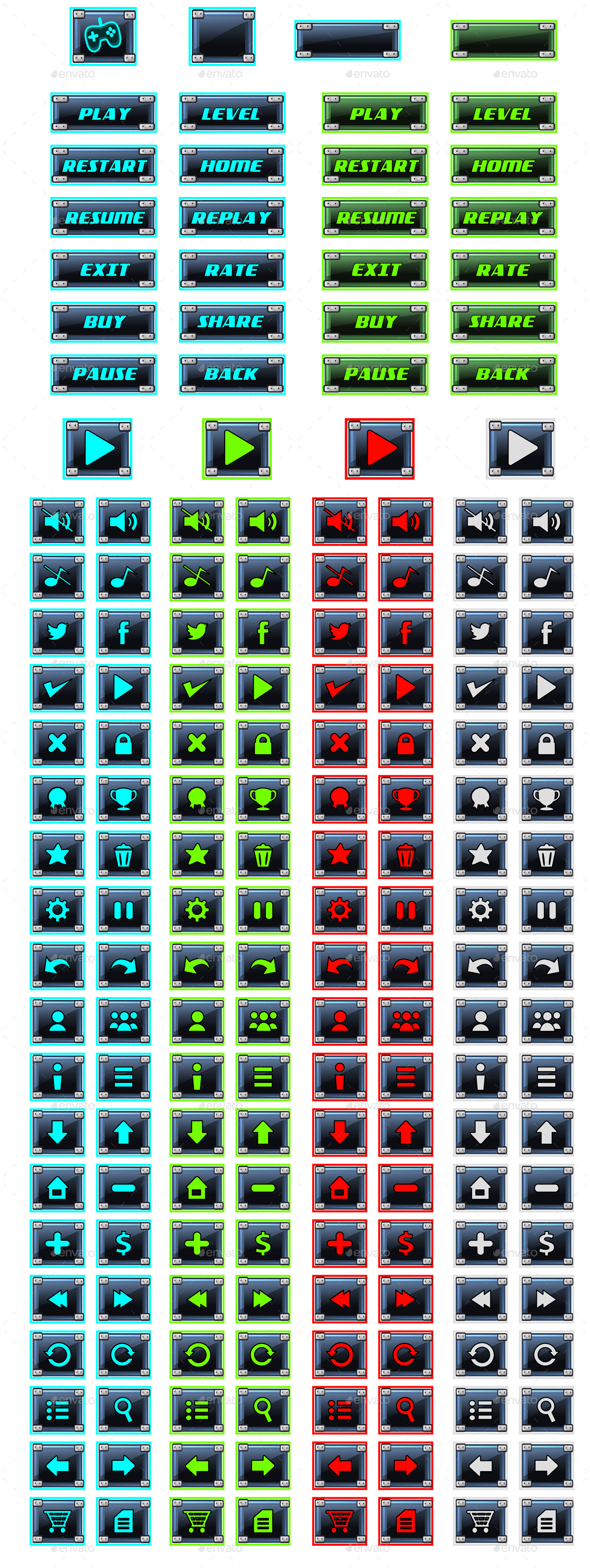 Space Game UI Pack 08, Game Assets | GraphicRiver