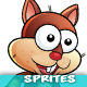 Squirrel Warrior Game Character Sprites 224, Game Assets | GraphicRiver