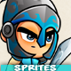The Blue Knight 2D Game Character Sprites 180, Game Assets | GraphicRiver