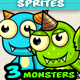 Monster Enemies 2D Game Character Sprites 165, Game Assets | GraphicRiver