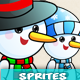 Snowman 2D Game Character Sprites 160, Game Assets | GraphicRiver