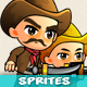Cowboys 2D Game Character Sprites 137, Game Assets | GraphicRiver
