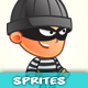 Robber 2D Game Character Sprites 90, Game Assets | GraphicRiver