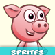 Piggy 2D Game Character Sprites 84, Game Assets | GraphicRiver