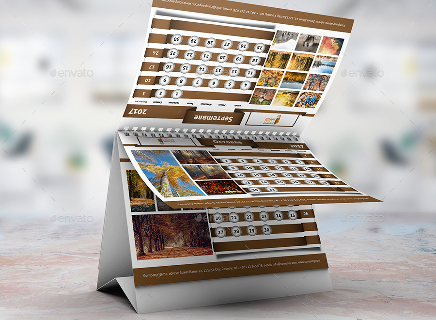 2017 Desktop Calendar Template, Print Templates | GraphicRiver