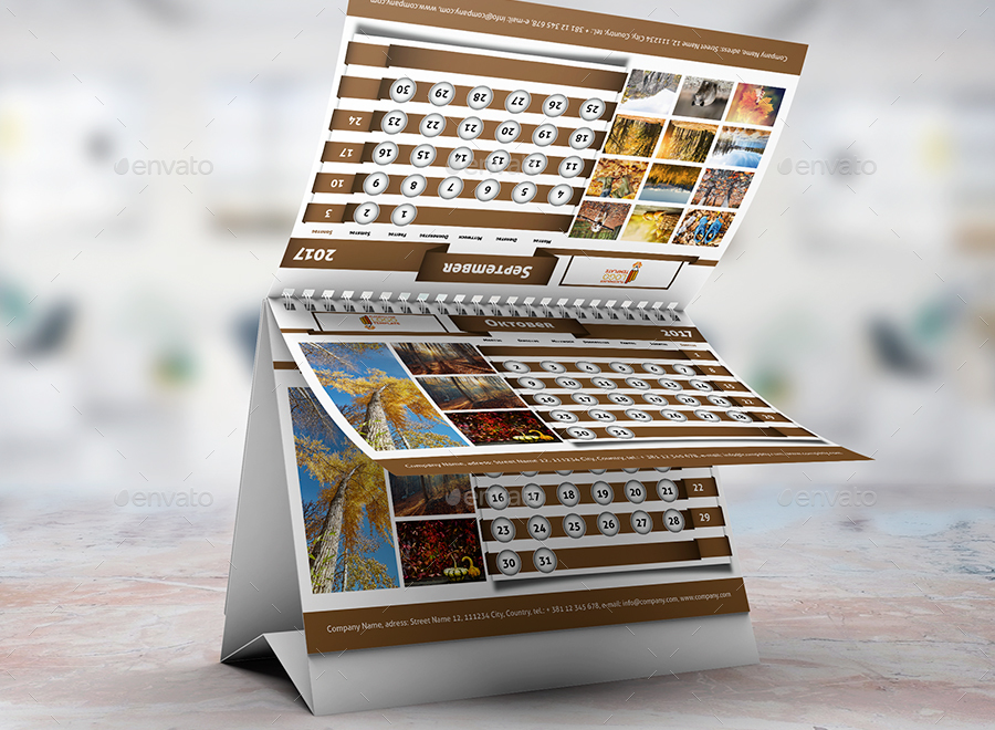 2017 Desktop Calendar Template, Print Templates | GraphicRiver