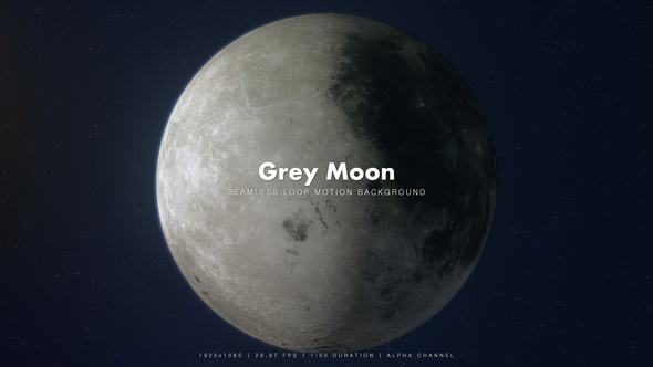 Grey Moon 360 Degrees Rotating, Motion Graphics | VideoHive