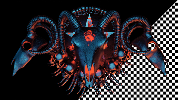 Devil Sign With Goat Skull, Motion Graphics | VideoHive