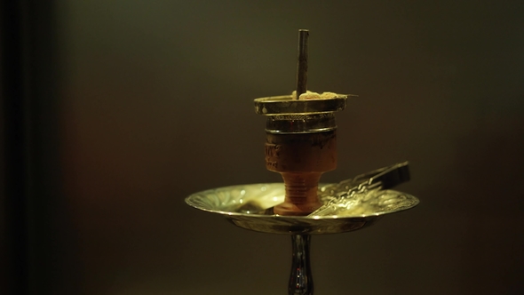 Pan Shot of a Turkish Hookah in a Dark Room, Stock Footage | VideoHive