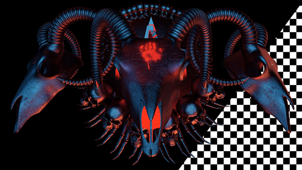 Devil Sign With Goat Skulls, Motion Graphics | VideoHive