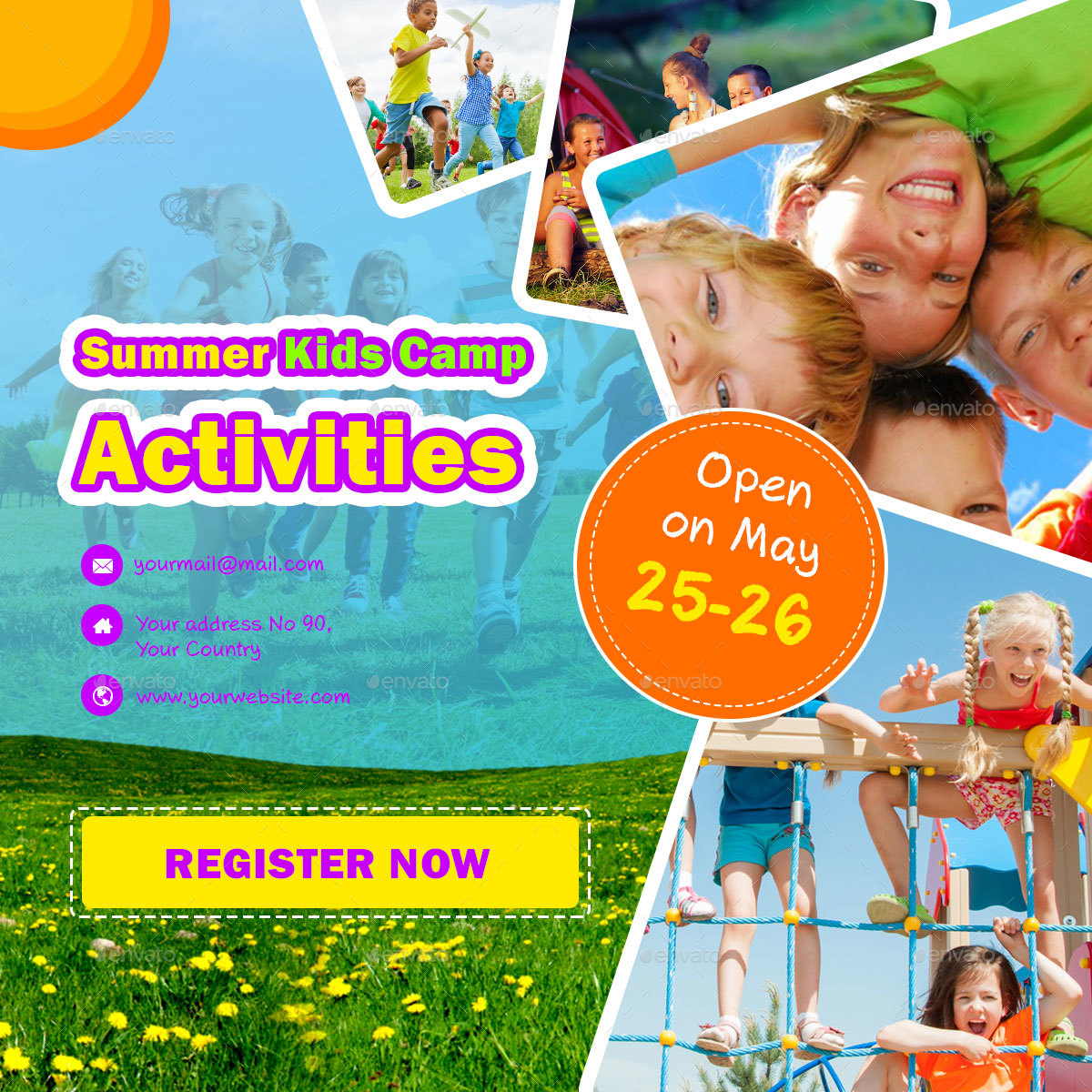 Summer Kids Camp Facebook Ad Banners - AR, Web Elements | GraphicRiver