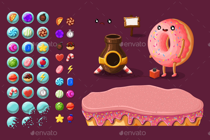 Candy Bubble Game Assets, Game Assets | GraphicRiver