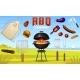 Barbecue Grill Elements Set Isolated on Red, Vectors | GraphicRiver