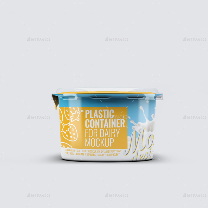 Plastic Container for Dairy Mock-Up, Graphics | GraphicRiver