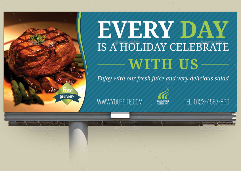 Restaurant Billboard Template Vol.12, Print Templates | GraphicRiver