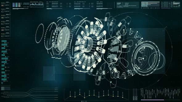 Futuristic Holographic HUD Machine, Motion Graphics | VideoHive