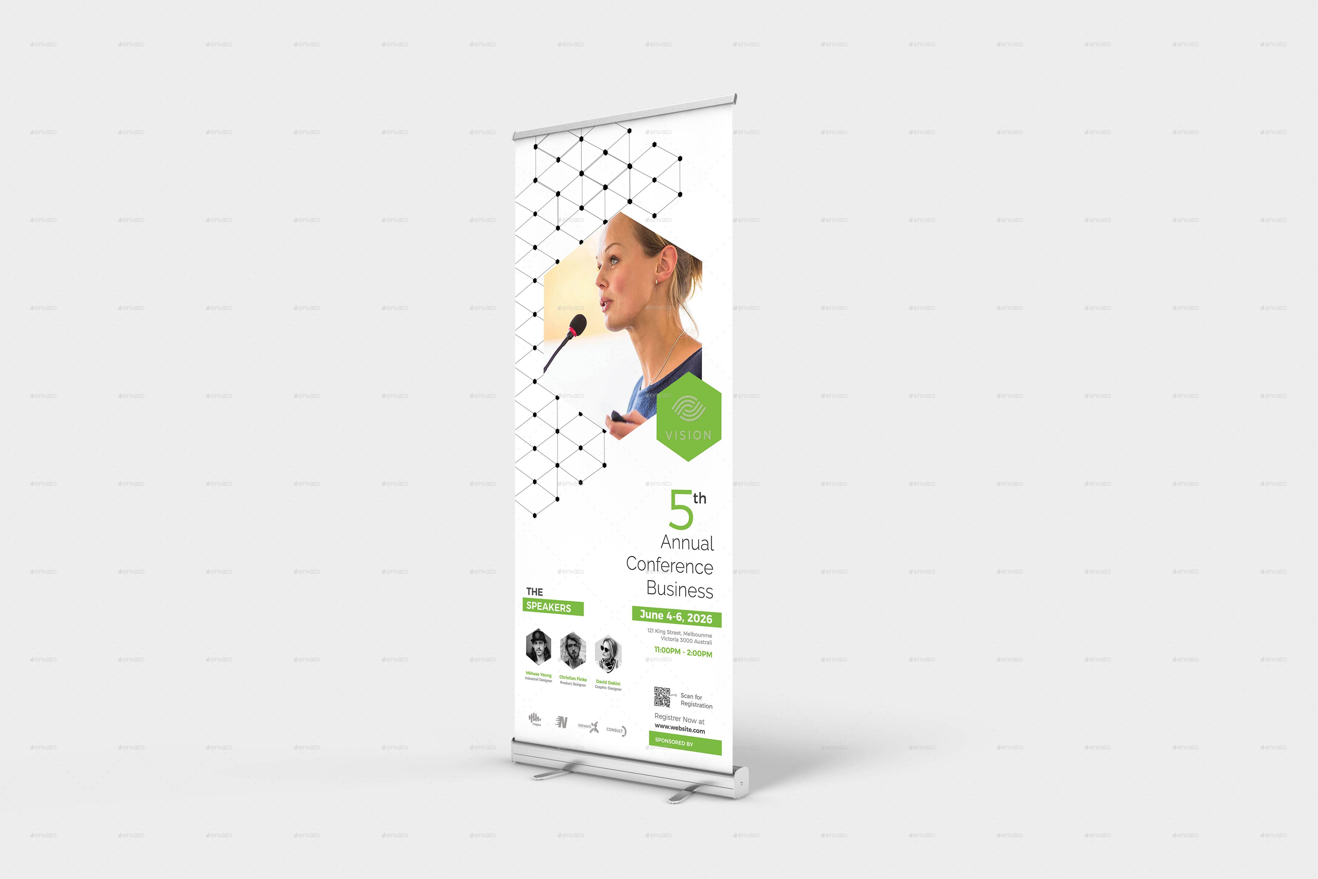 Event Conference Roll-up Banner, Print Templates | GraphicRiver