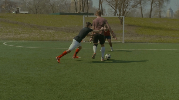Defender Committing a Foul During Football Match, Stock Footage | VideoHive