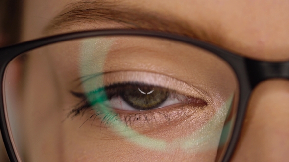 Eye in Glasses Blinking, Stock Footage | VideoHive