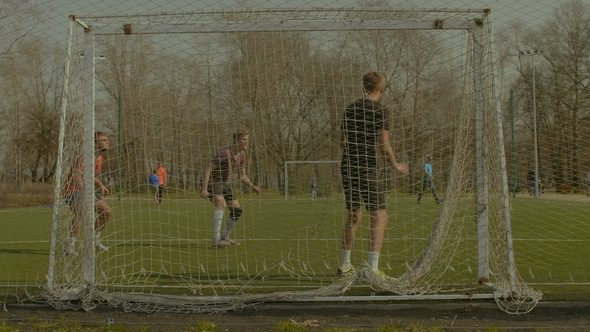 Soccer Player Heading the Ball After Corner Kick, Stock Footage | VideoHive