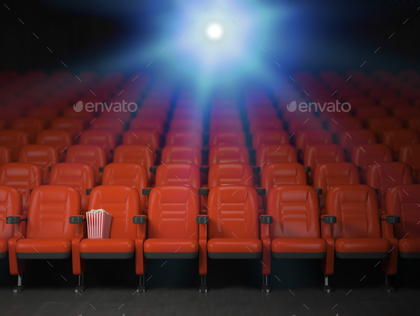 Cinema and movie theater concept background. Empty rows of red s Stock ...