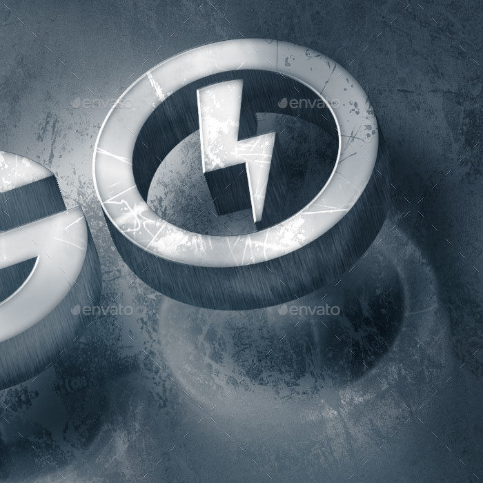 3d Scratched Metal Logo With Realistic Grunge Reflections Mockup, Graphics