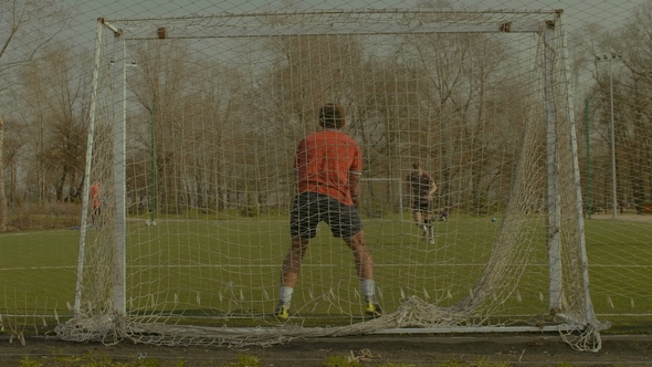 Young Goalkeeper Making Save After Penalty Kick, Stock Footage | VideoHive