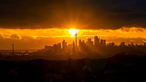 City of Toronto Skyline Sunset time lapse 4k, Stock Footage | VideoHive