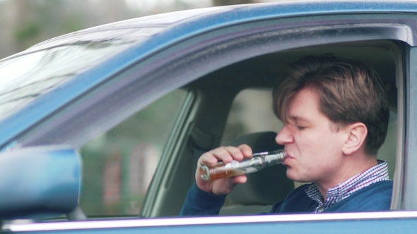 Drunk Man at the Wheel. Driving While Intoxicated., Stock Footage ...