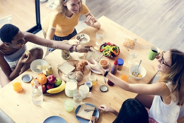 Group of diverse women having breakfast together Stock Photo by Rawpixel