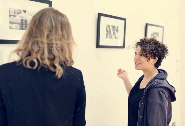 People looking at frames in exhibition Stock Photo by Rawpixel | PhotoDune