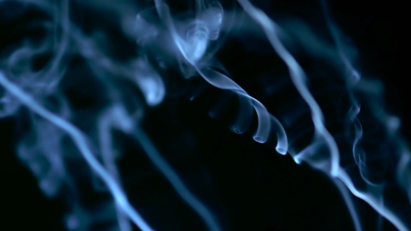 Blue Smoke Rising Over Black Background , Stock Footage | VideoHive
