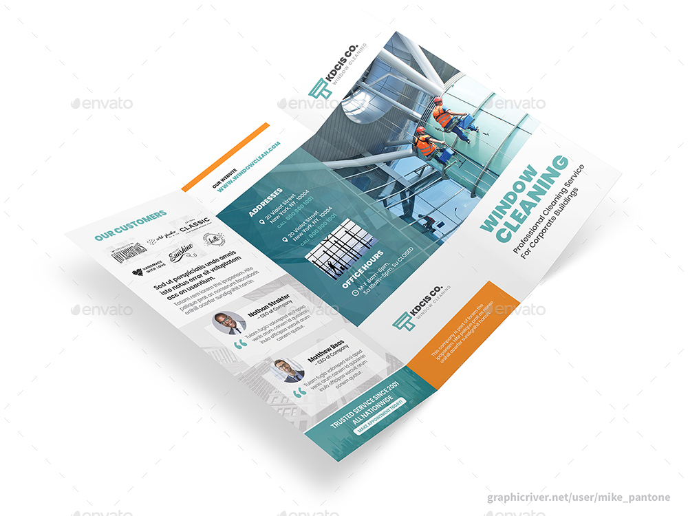 Cleaning Service Trifold Brochure, Print Templates | GraphicRiver