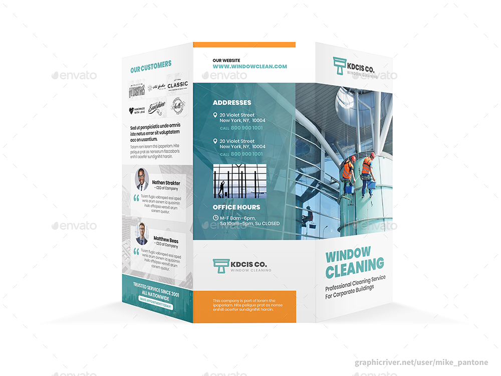 Cleaning Service Trifold Brochure, Print Templates | GraphicRiver