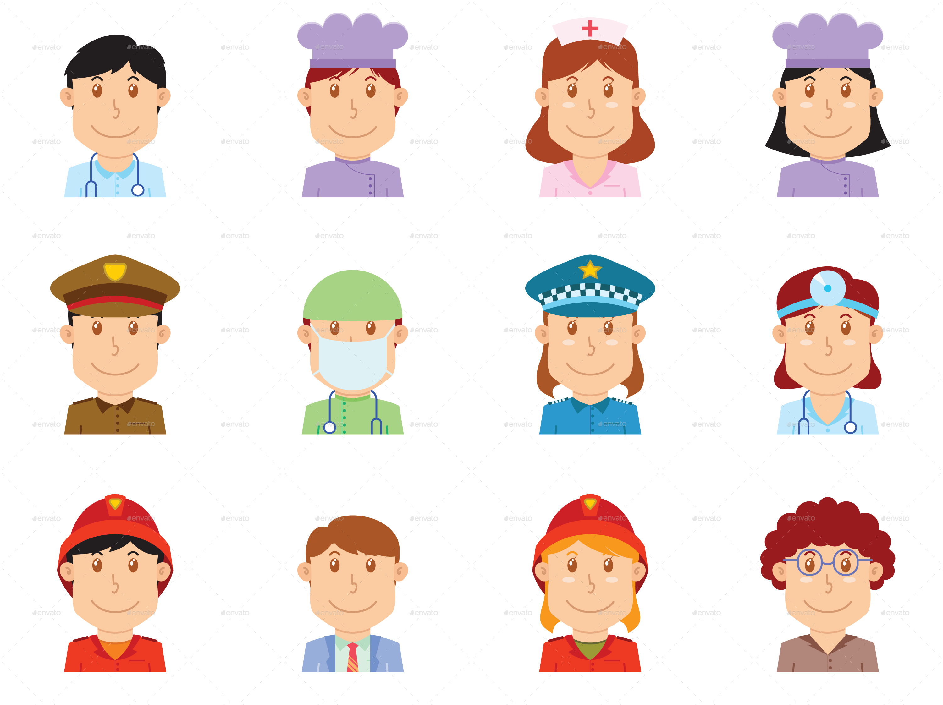 People Profession Avatars, Vectors | GraphicRiver
