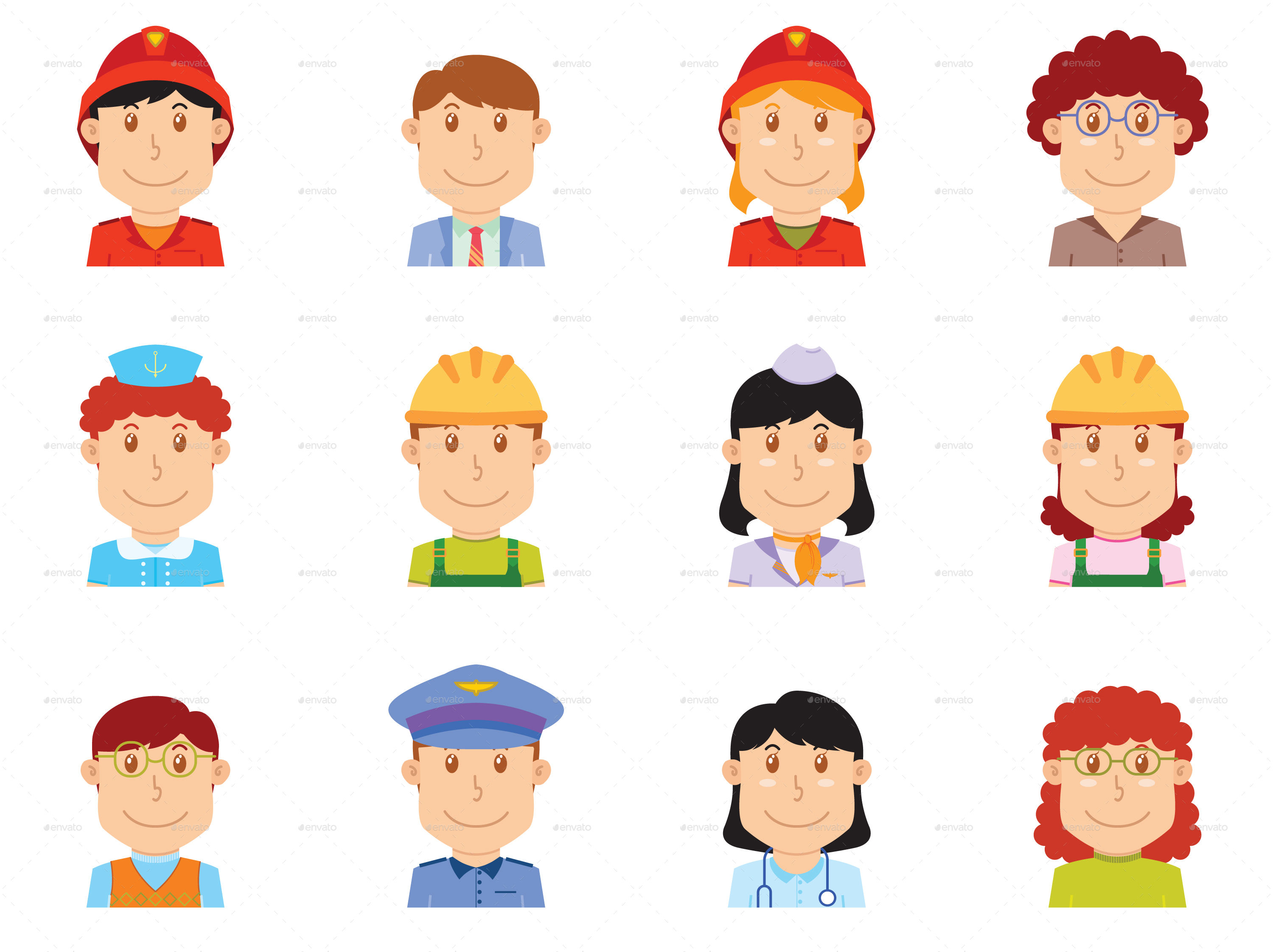 People Profession Avatars, Vectors | GraphicRiver
