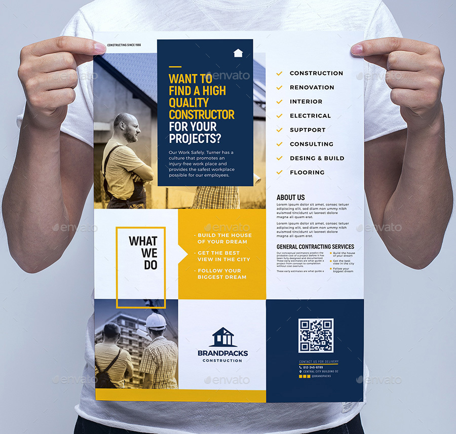 Construction Poster Template, Print Templates | GraphicRiver