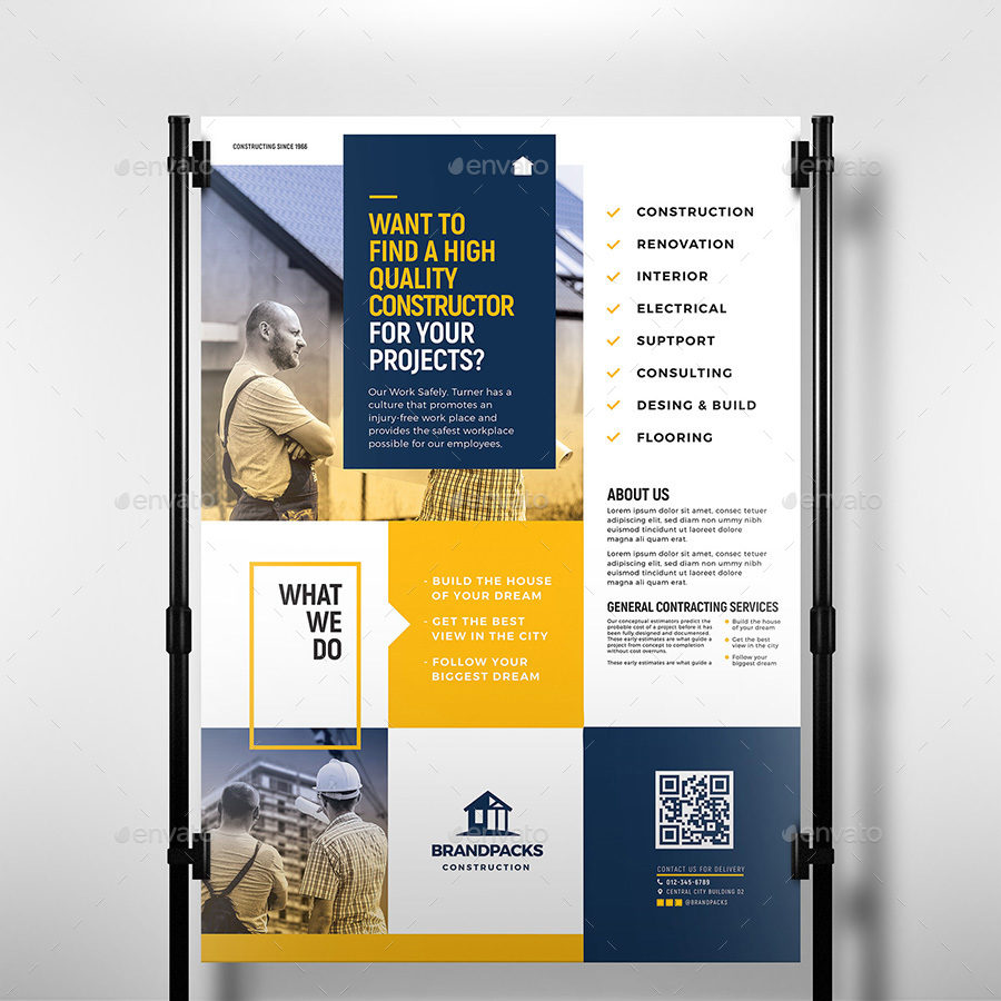 Construction Poster Template, Print Templates | GraphicRiver