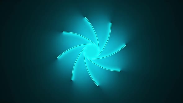 Circle with Inner Blue Light Split to Parts and Glow with Abstract ...