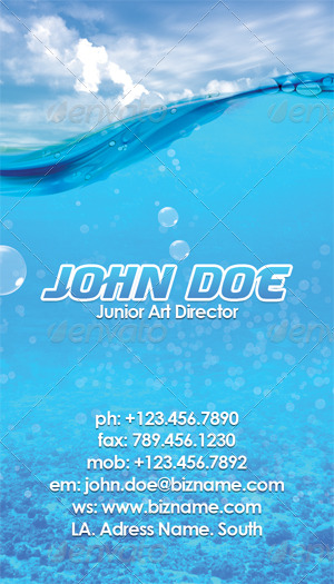 Water Business Card, Print Templates | GraphicRiver